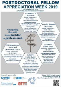Postdoctoral Fellow Appreciation Week 2019 - Office of Research Trainees